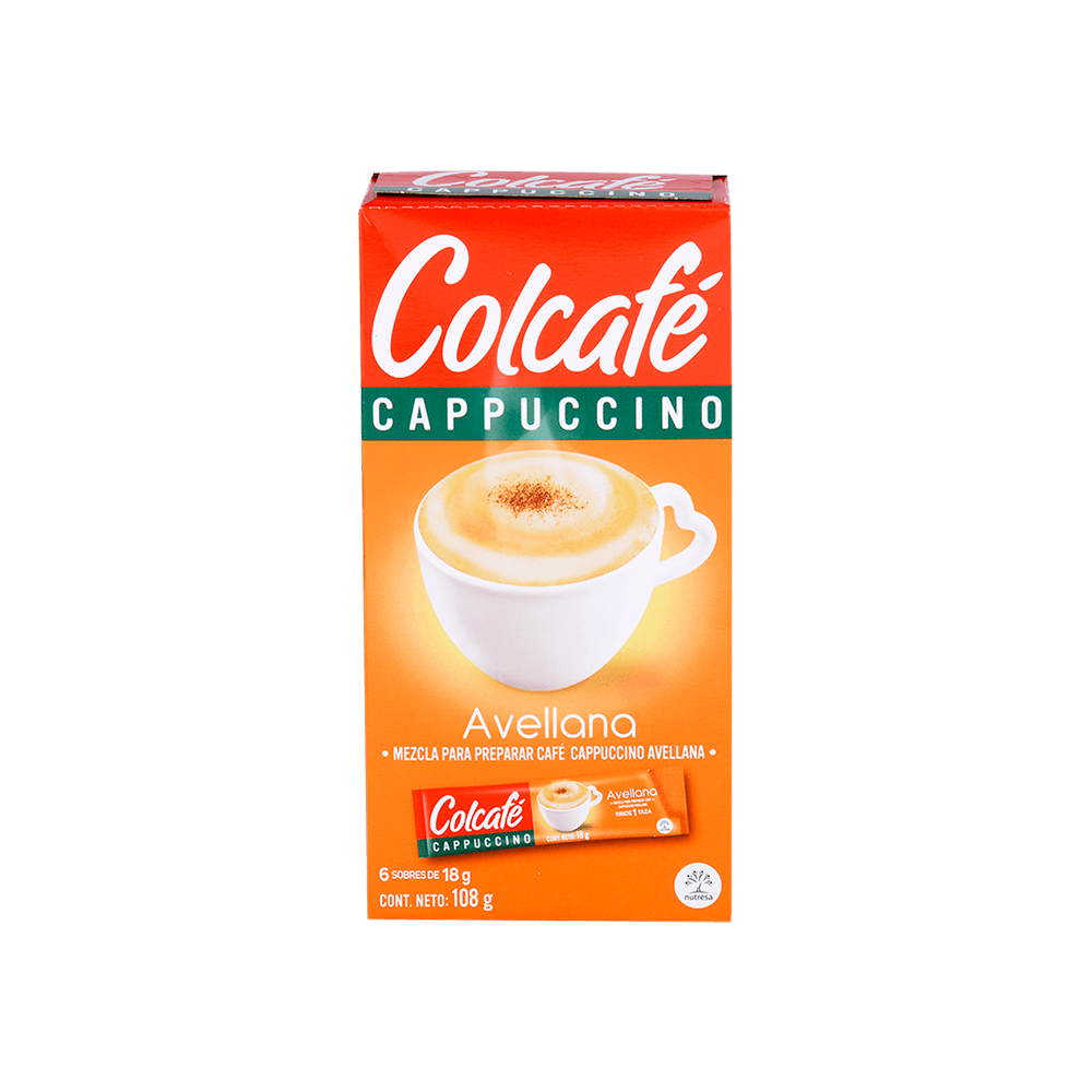 Café Cappuccino Avellana COLCAFE 6 x 18g - Supermaxi
