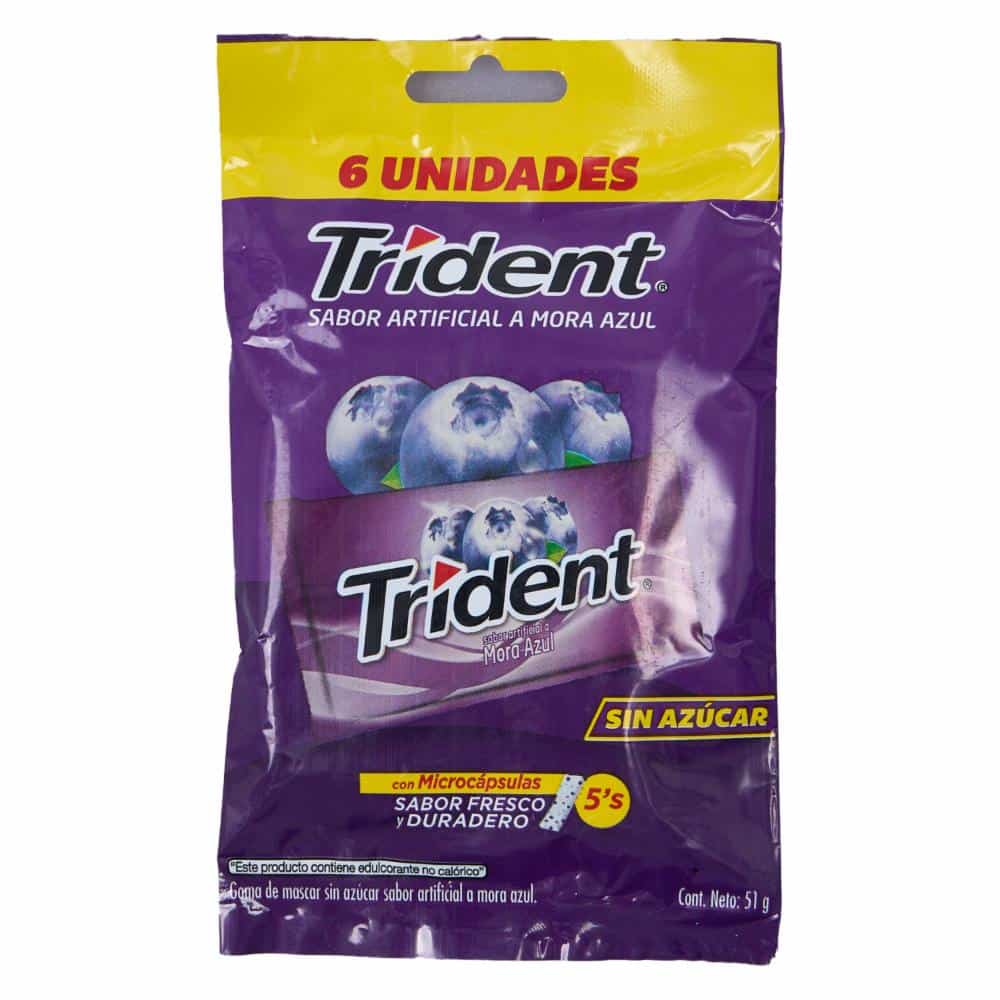 Chicles Sabor A Mora Azul TRIDENT 51 G - Supermaxi