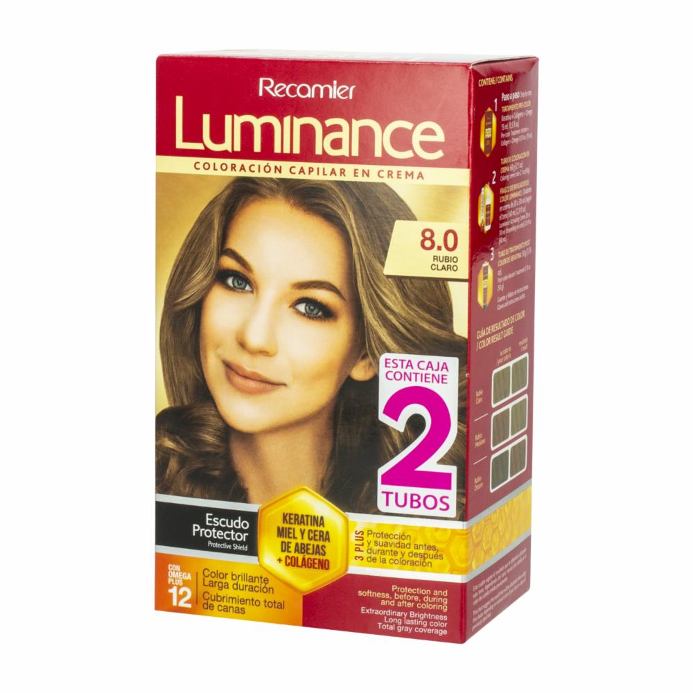 Tinte De Cabello Rubio Claro Doble Tubo 8 LUMINANCE Kit 2 X 60 G ...