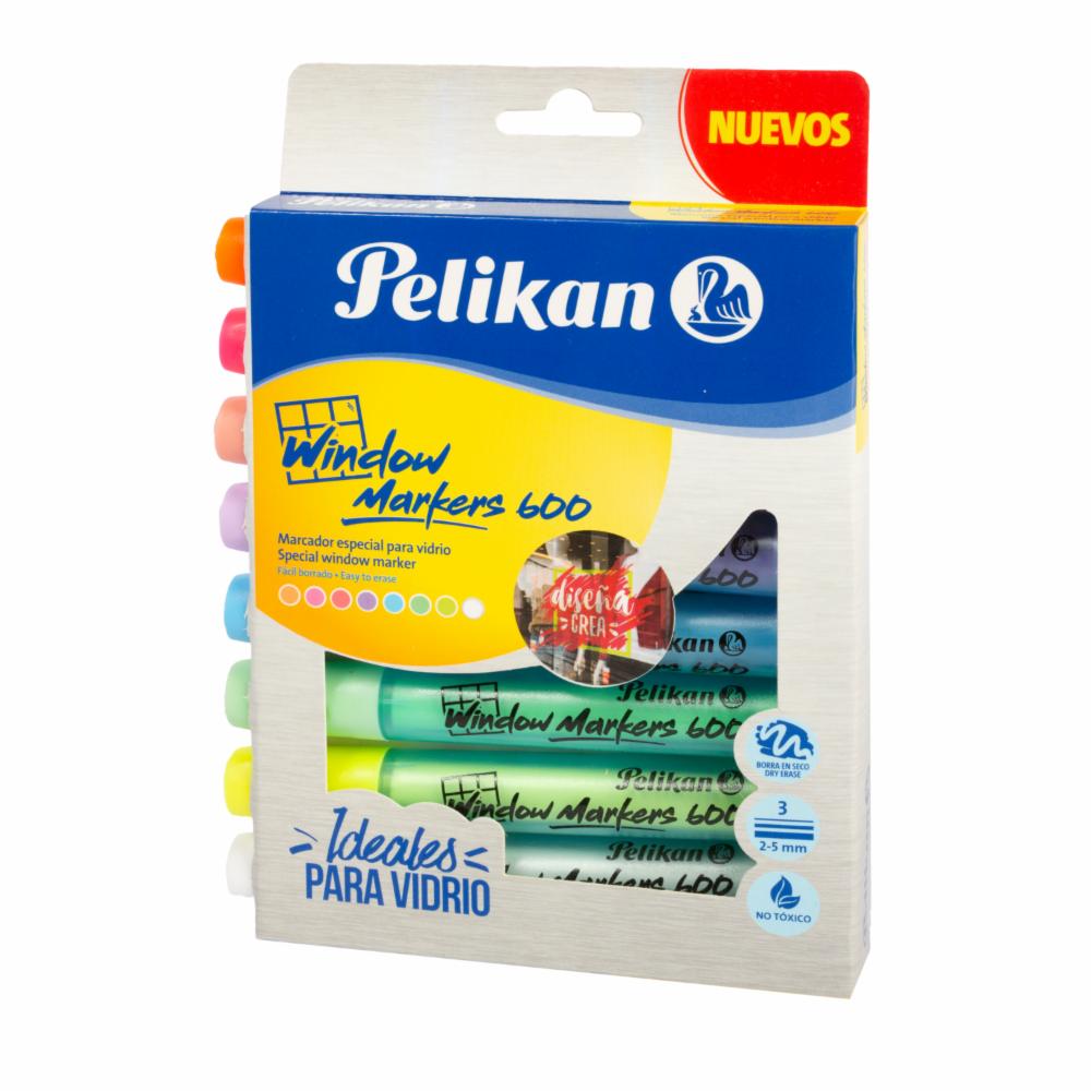 Marcadores Borrables 600 Para Vidrio Colores Surtidos PELIKAN X 8 Uds ...