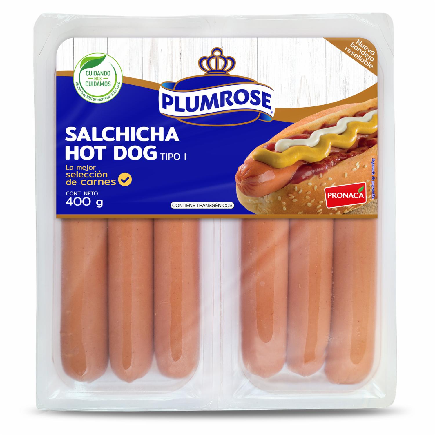 Salchichas Hot Dog Tipo 1 PLUMROSE 7 Uds 400 G - Supermaxi