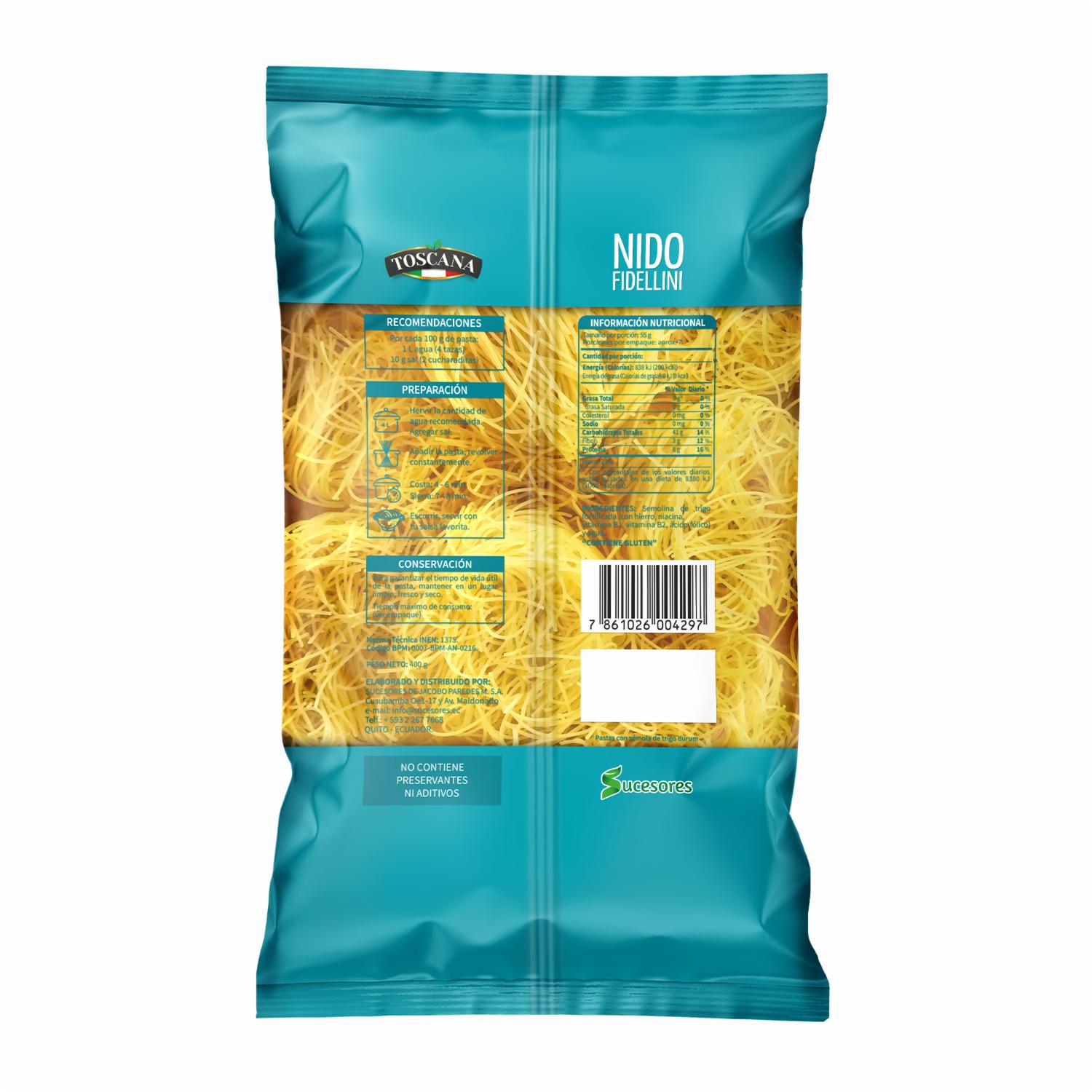 Fideo Nido Fidellini TOSCANA 400 G - Supermaxi