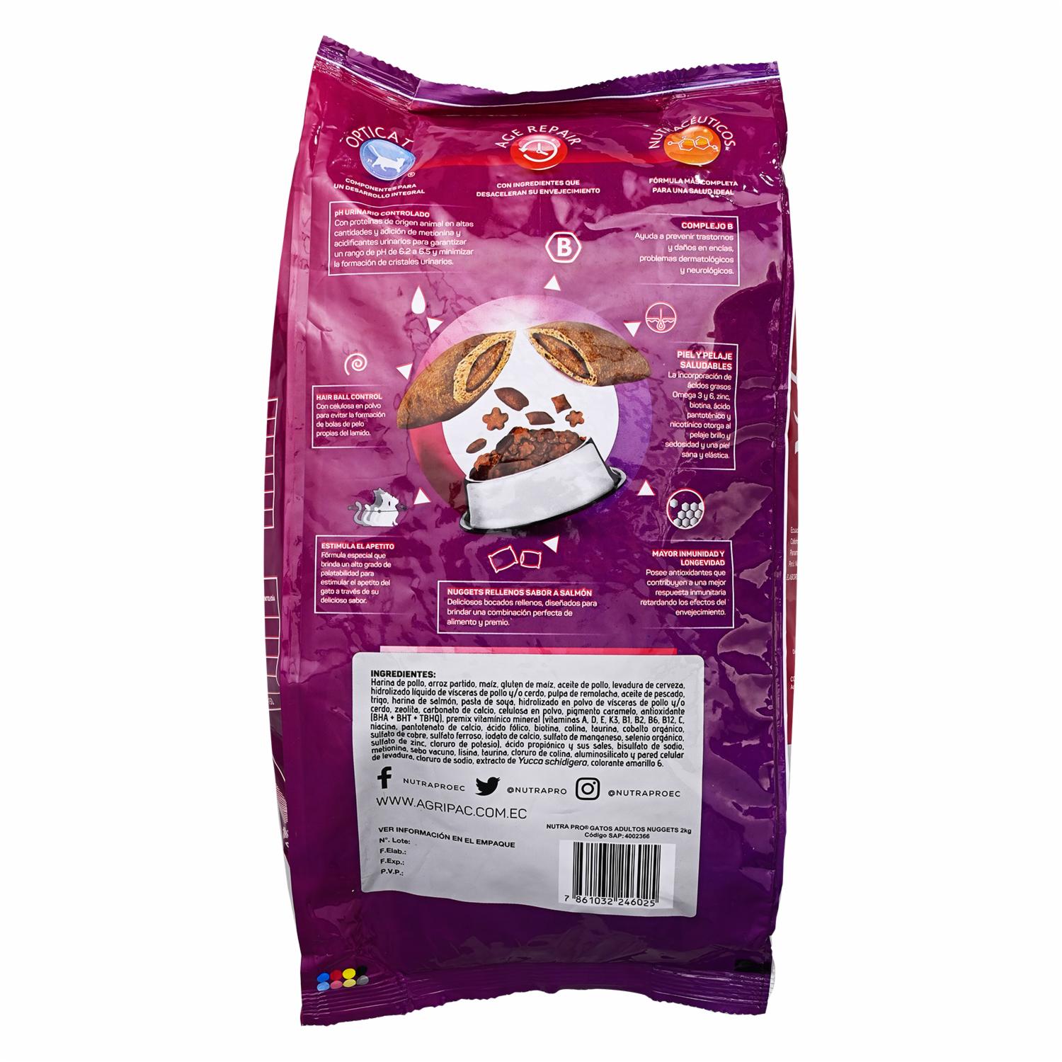 Alimento Para Gatos Nugget Adulto Salmón NUTRAPRO 2 Kg - Supermaxi