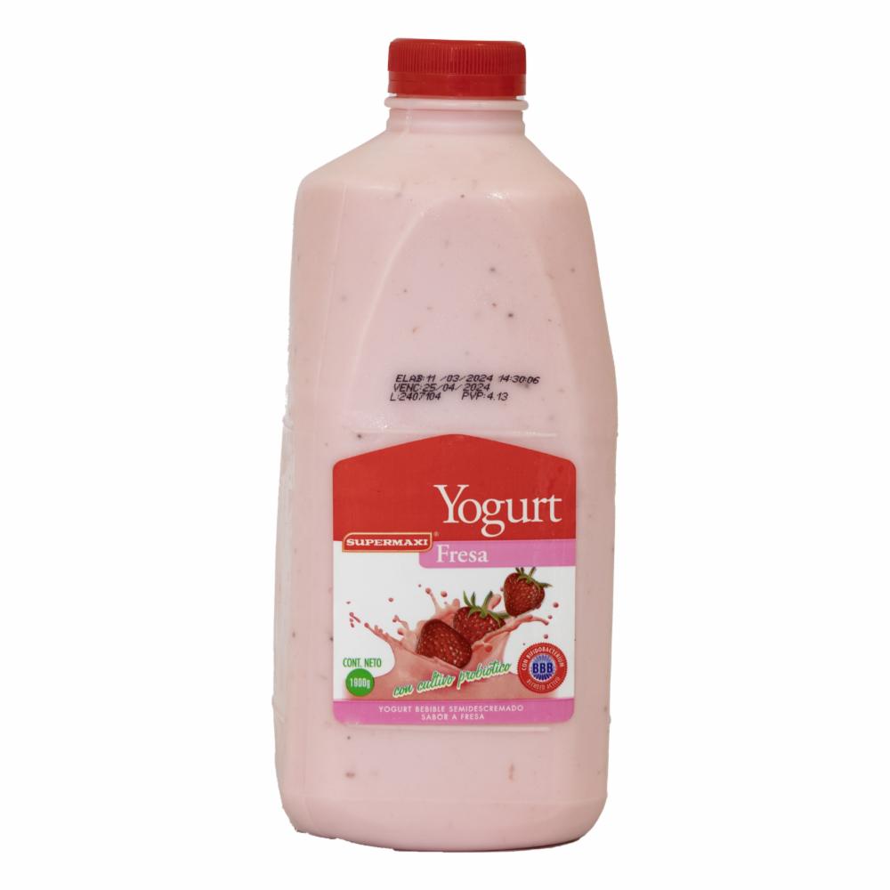 Yogurt Semidescremado Bebible Sabor A Fresa SUPERMAXI 1900 G - Supermaxi