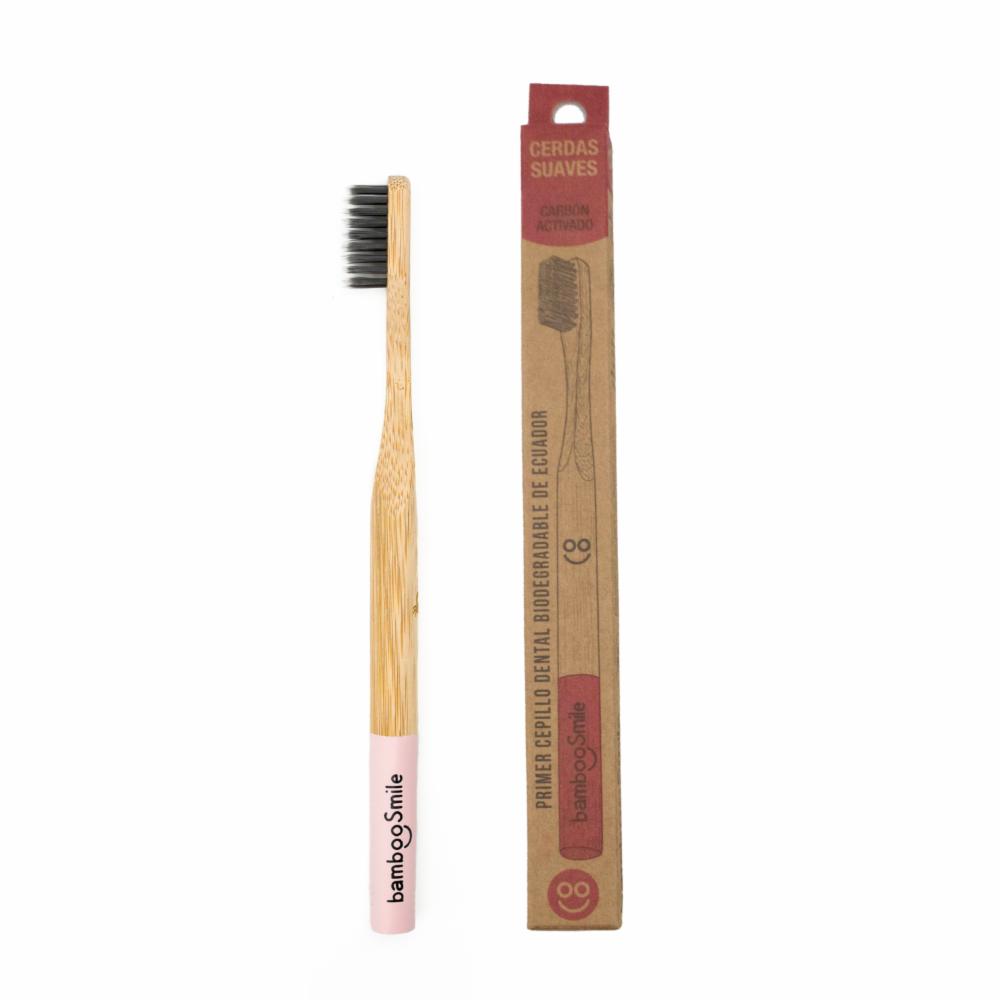 Cepillo Dental Biodegrable Carbón Activo BAMBOO SMILE 1 U - Supermaxi