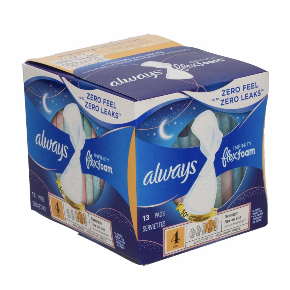 Pads Femeninas Infinity Flex Foam Tamaño 4 ALWAYS X 13 Uds - Supermaxi