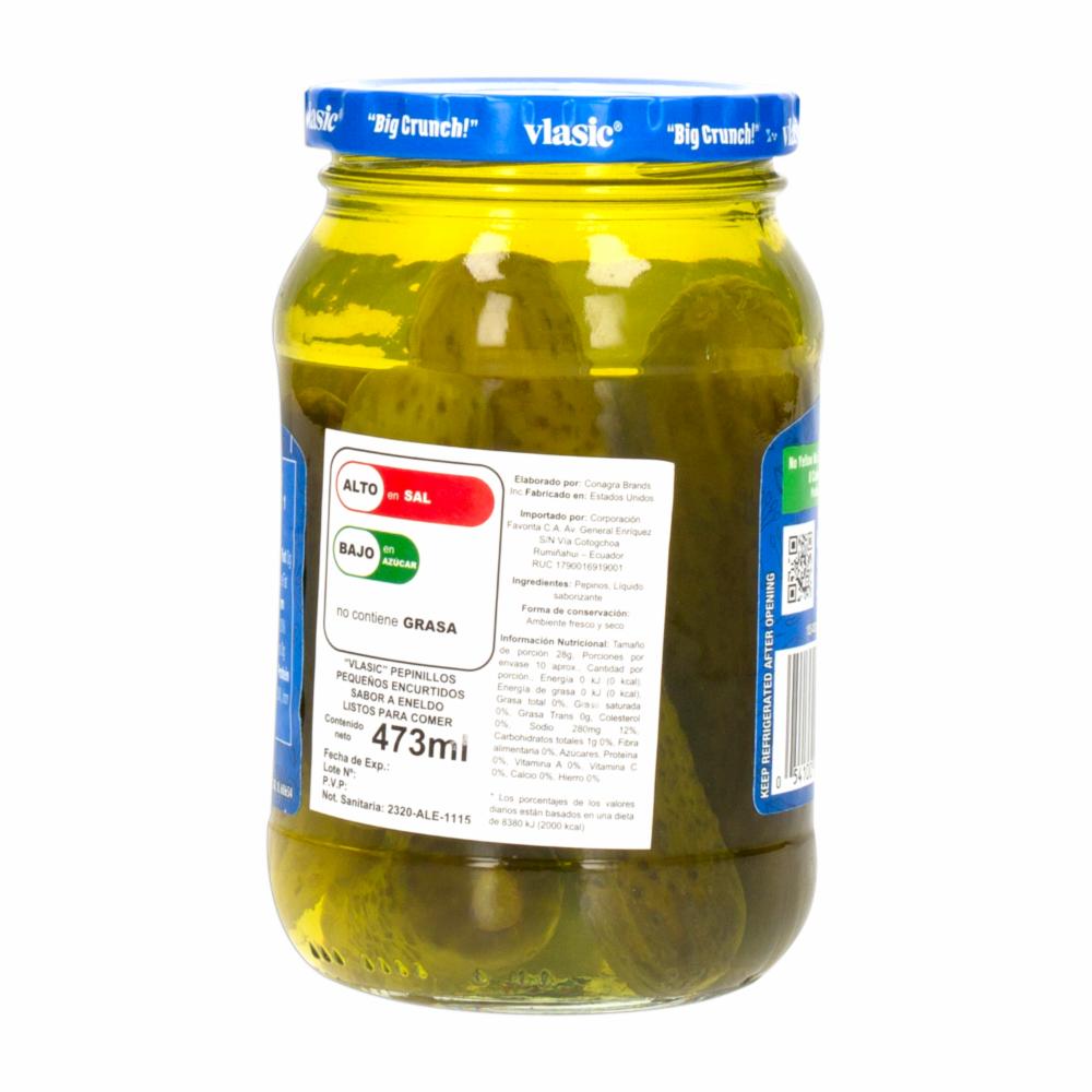 Pepinillos Pequeños Enteros Encurtidos VLASIC 473 Ml - Supermaxi