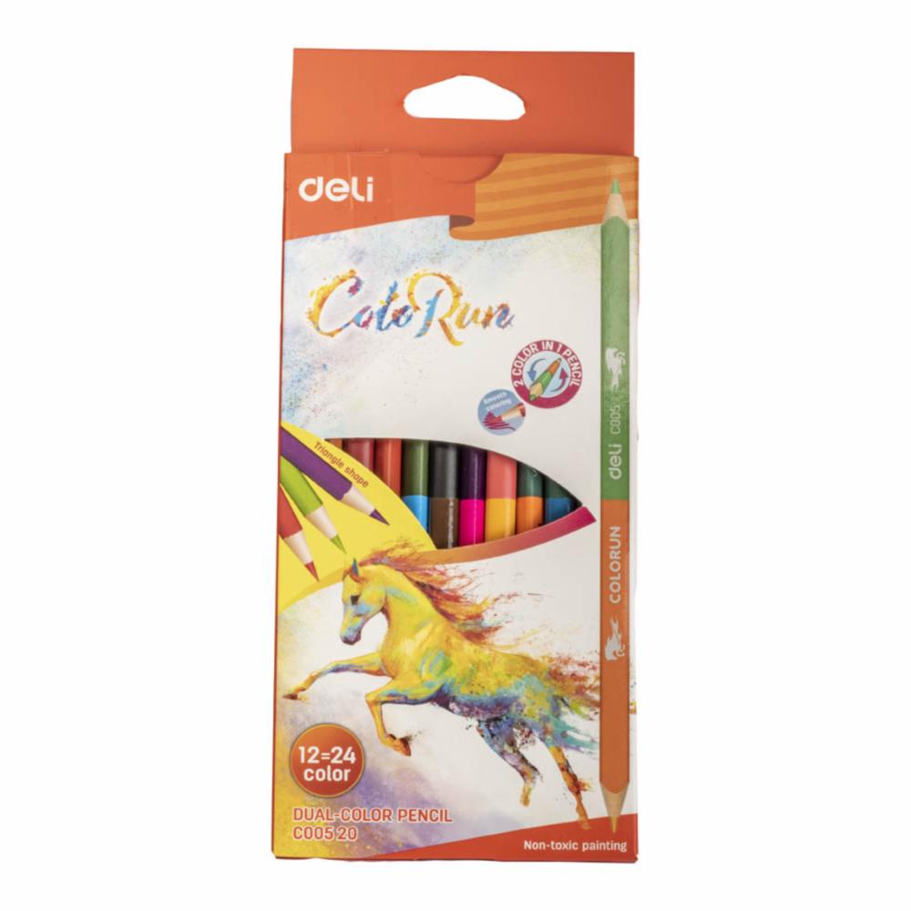 Lápices Color Triangular Doble Punta DELI Mediano - Supermaxi