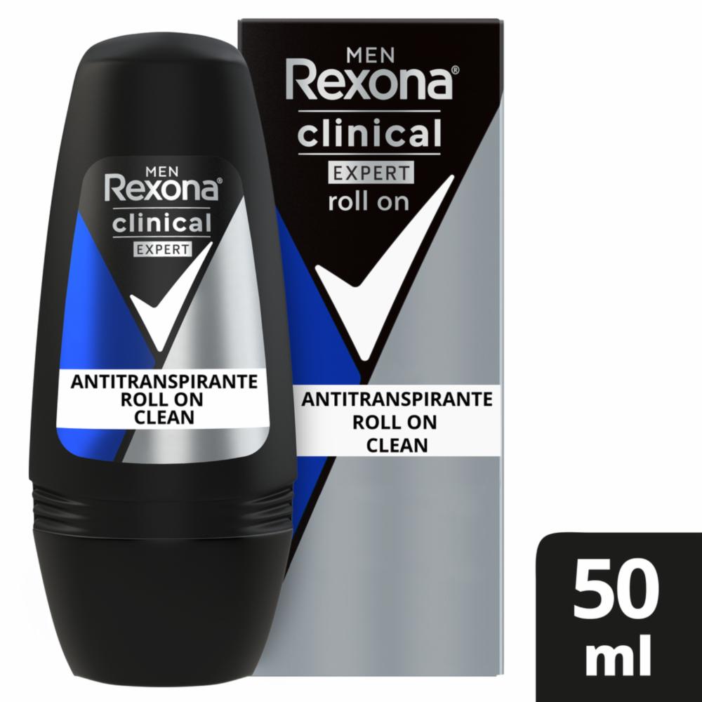 Desodorante Roll On Para Caballero Clínical Expert Clean REXONA 50 Ml ...