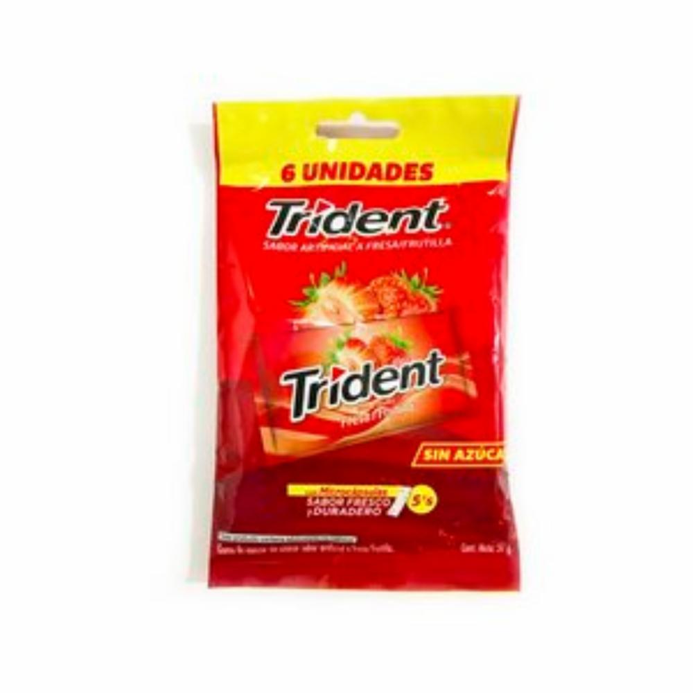 Chicles Sabor A Fresa Frutilla TRIDENT 51 G - Supermaxi