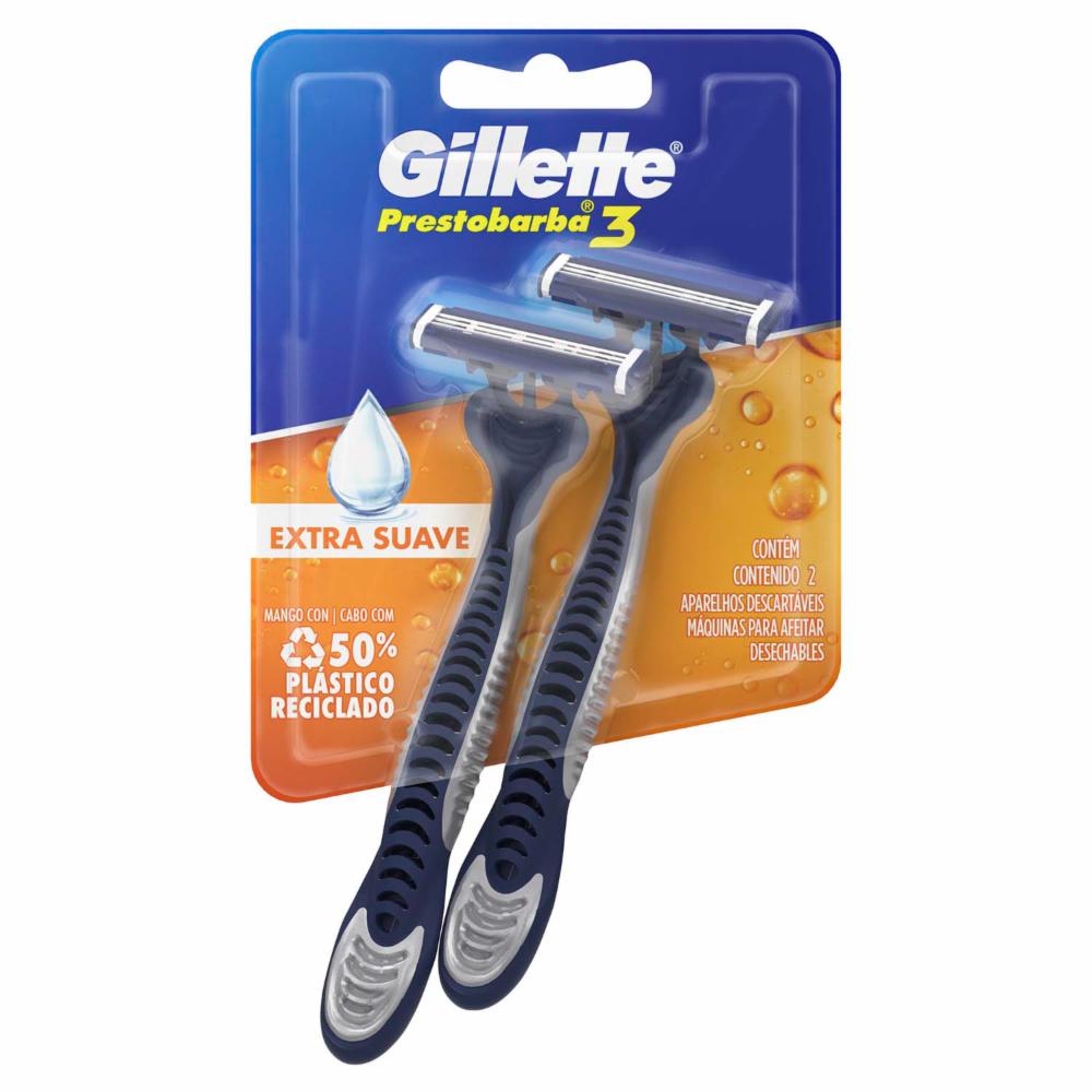 Afeitadora Desechable Caballero Prestobarba 3 Ultra Suave GILLETTE X 2 ...