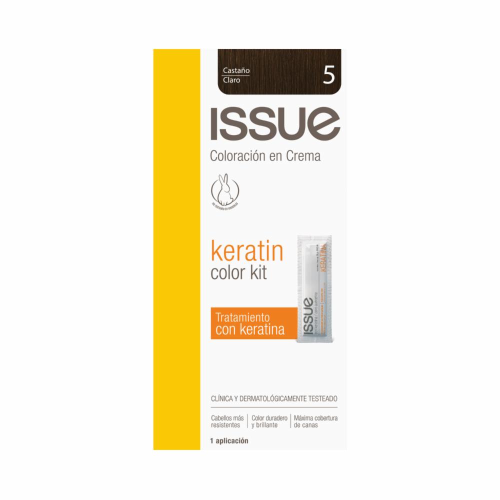 Tinte De Cabello Keratin Color N° 5 Castaño Claro ISSUE 1 Kit - Supermaxi