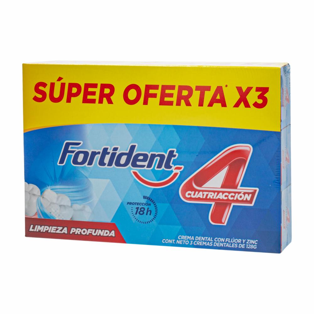 Crema Dental Limpieza Profunda FORTIDENT 3 X 128 G - Supermaxi