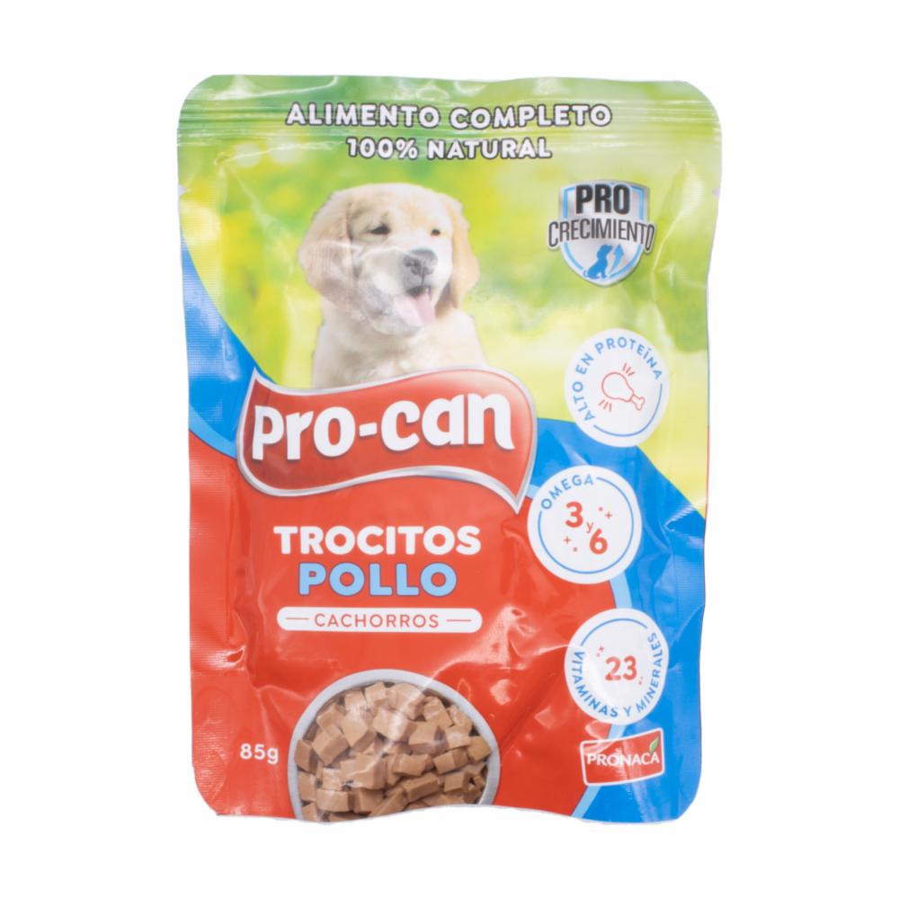 Alimento Para Perros Cachorros Húmedo Trocitos De Pollo PRO-CAN 85 G ...