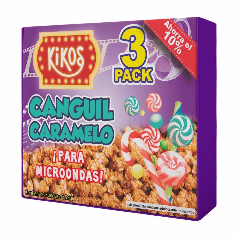 Canguil Para Microondas Con Caramelo KIKOS Pack X3 297 G - Supermaxi