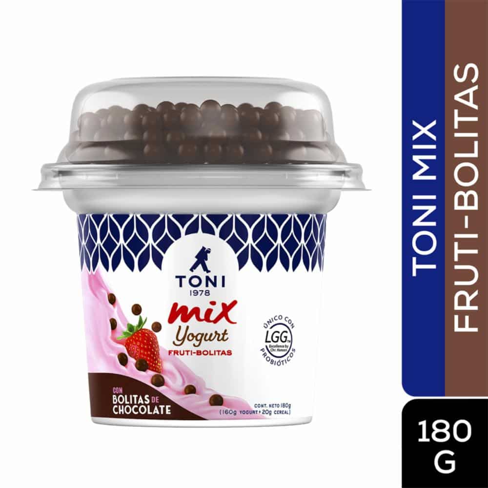 Yogurt Mix Frutilla Con Bolitas Chocolate TONI 180 G - Supermaxi