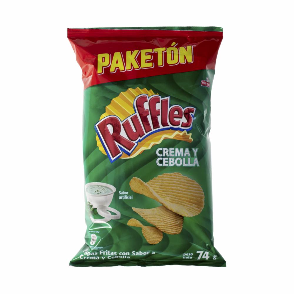 Papas Fritas Sabor A Crema Y Cebolla RUFFLES 74 G - Supermaxi