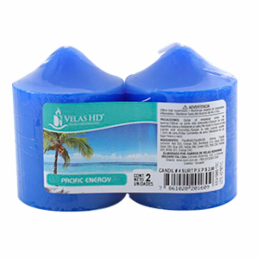 Vela Candil Colores Surtidos VELAS HD X 2 Unidades - Supermaxi