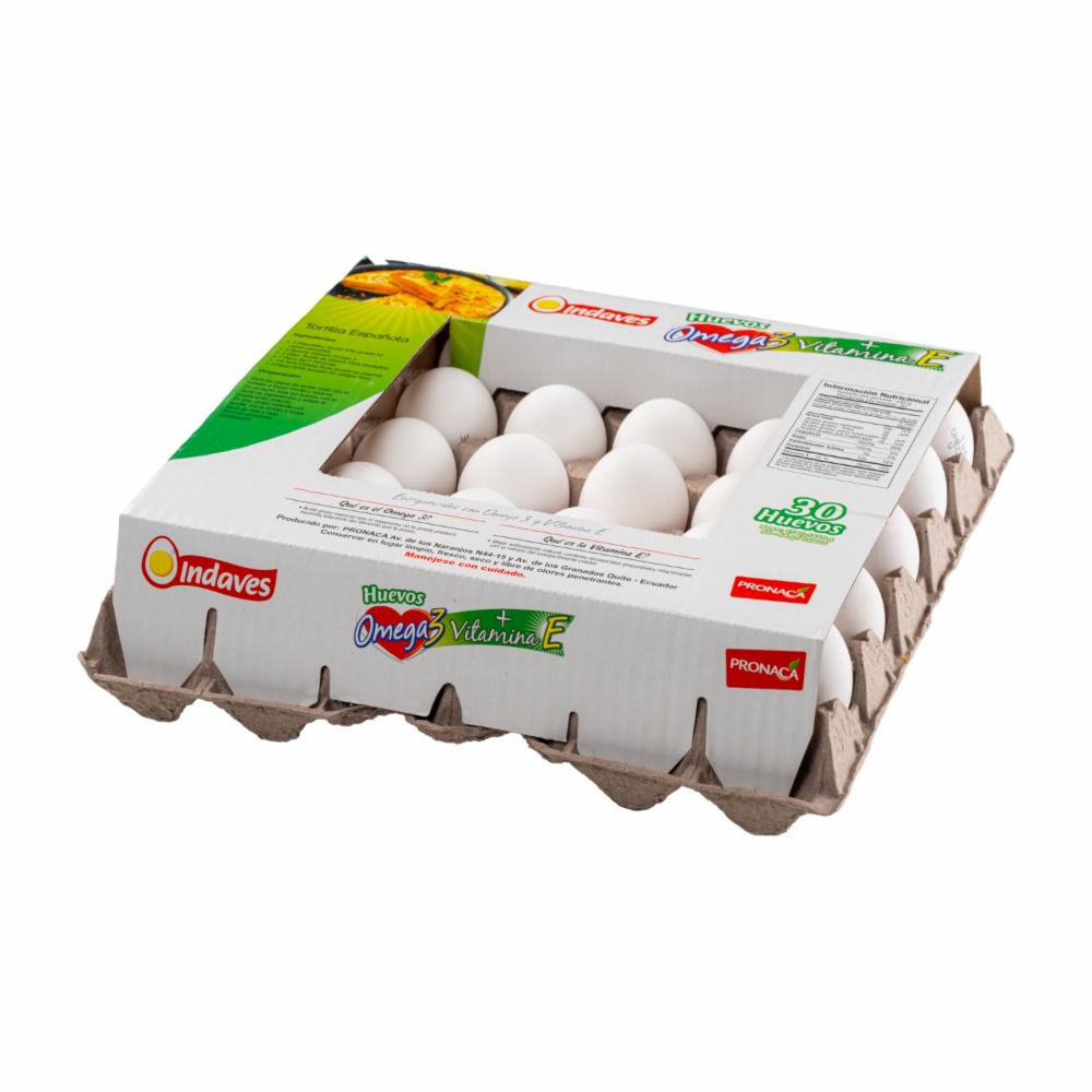 Huevos Blancos Omega 3 + Vitamina E INDAVES X 30 Uds - Supermaxi