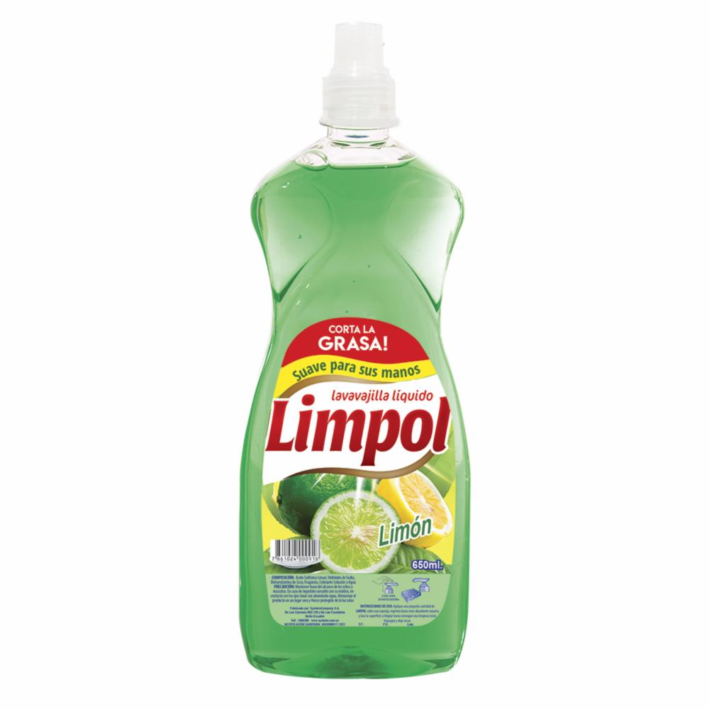Lavavajillas Líquido Aroma Limón LIMPOL 650 Ml - Supermaxi