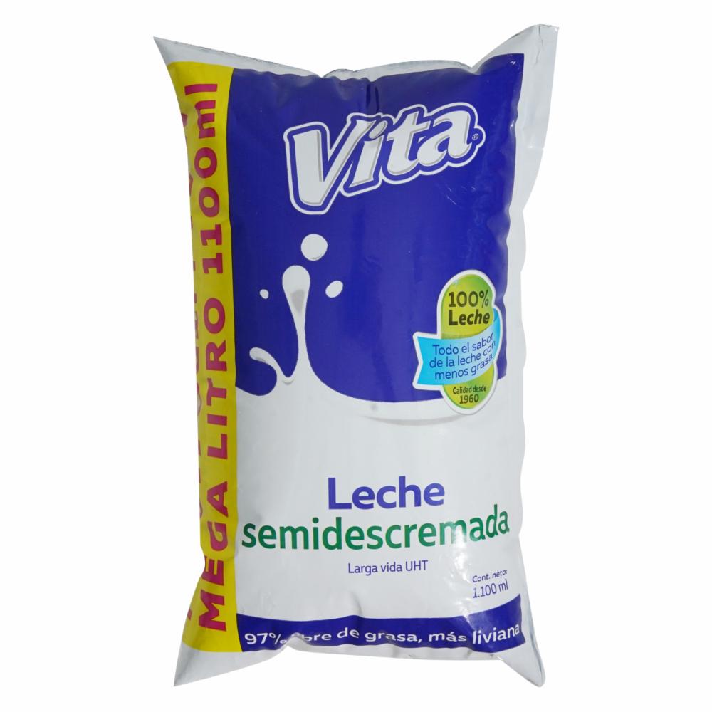 Leche Semidescremada Megalitro En Funda VITA 1100 Ml - Supermaxi