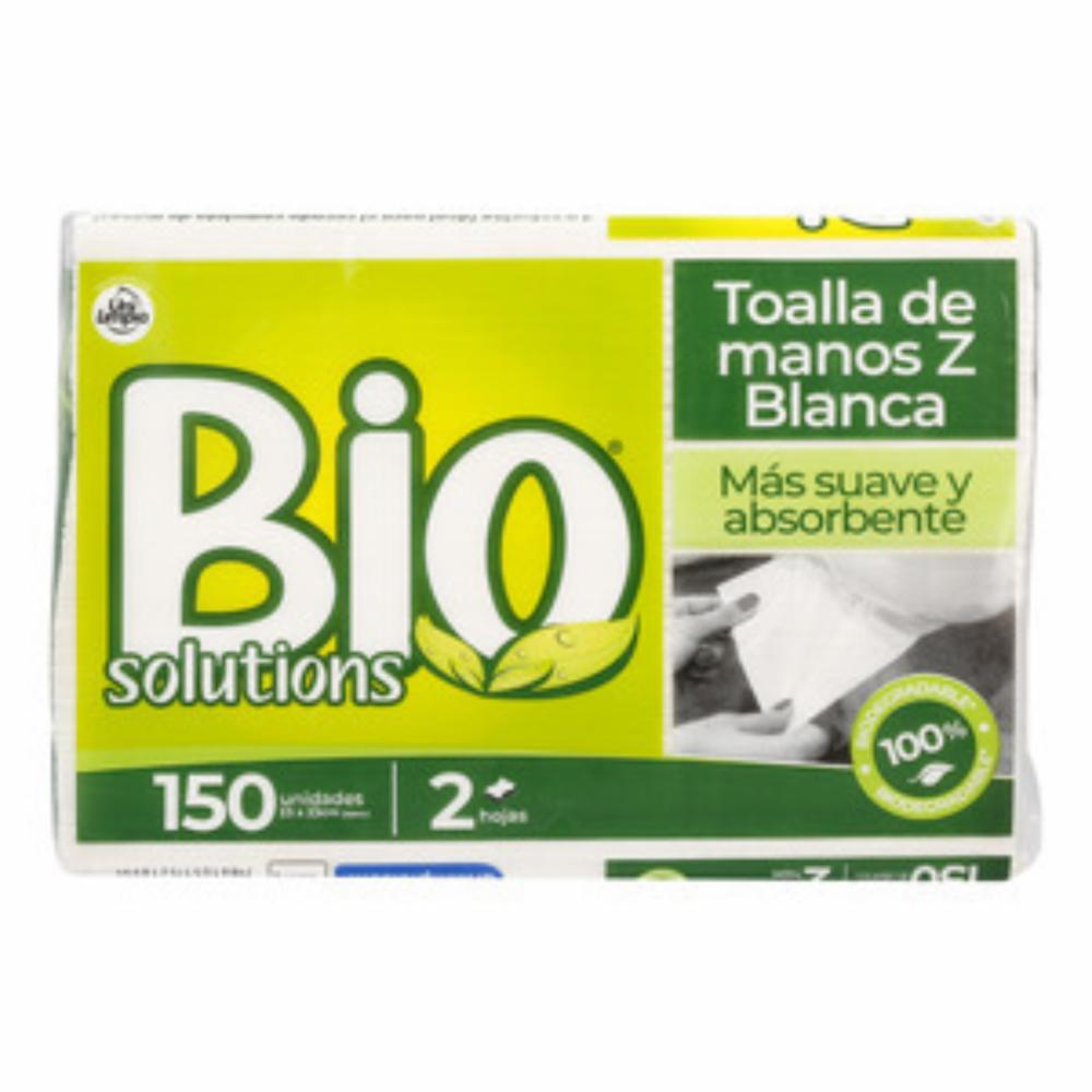 Toallas Desechables En Z Para Manos Blanca Biodegradable BIO SOLUTIONS ...