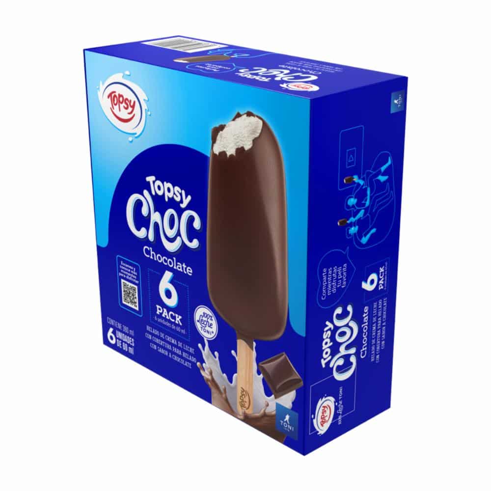 Helado Helado Empastado De Chocolate TOPSY 1 X 6 Uds - Supermaxi