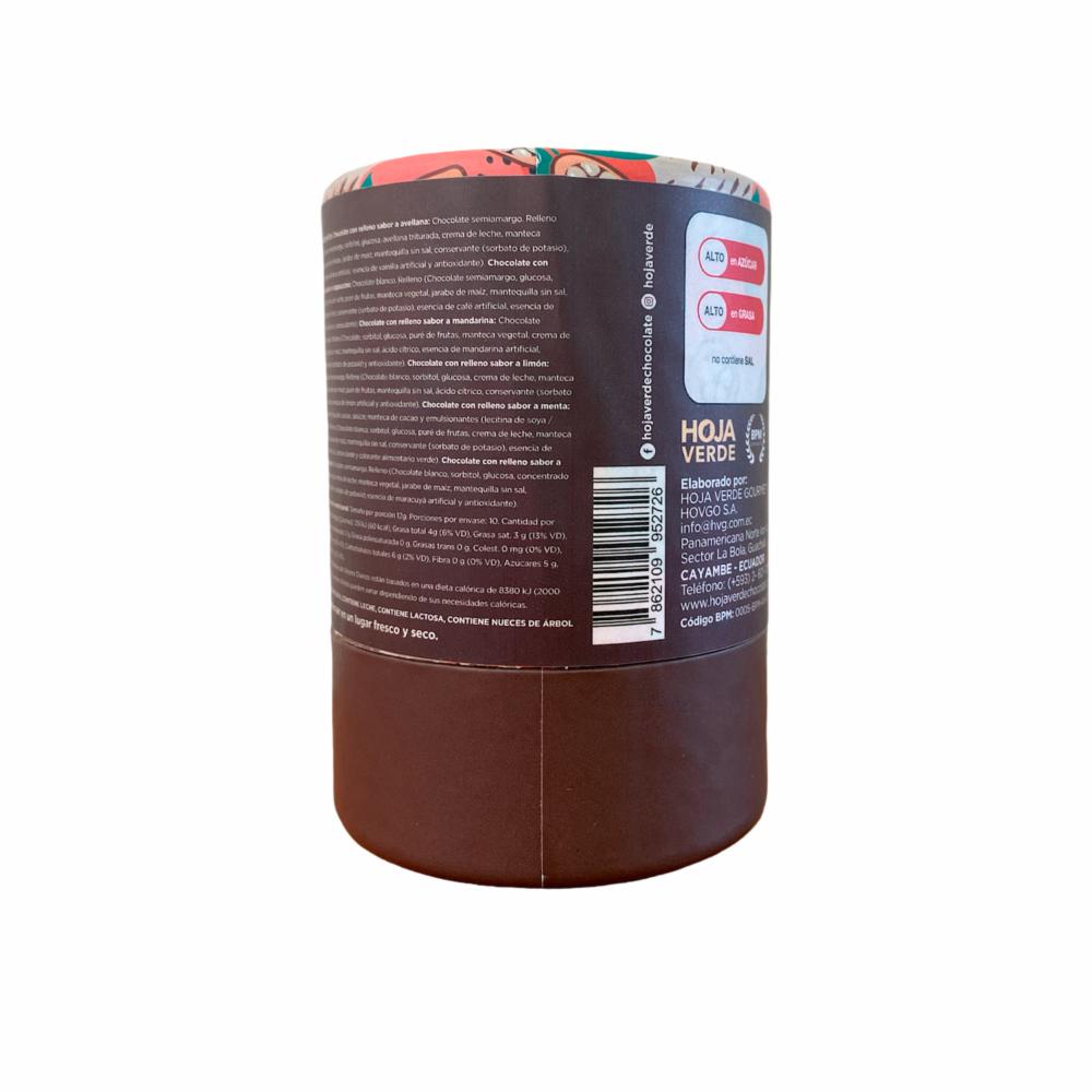 Bombones De Chocolate Puro Rellenos Varios Sabores HOJA VERDE Pack 10 X ...