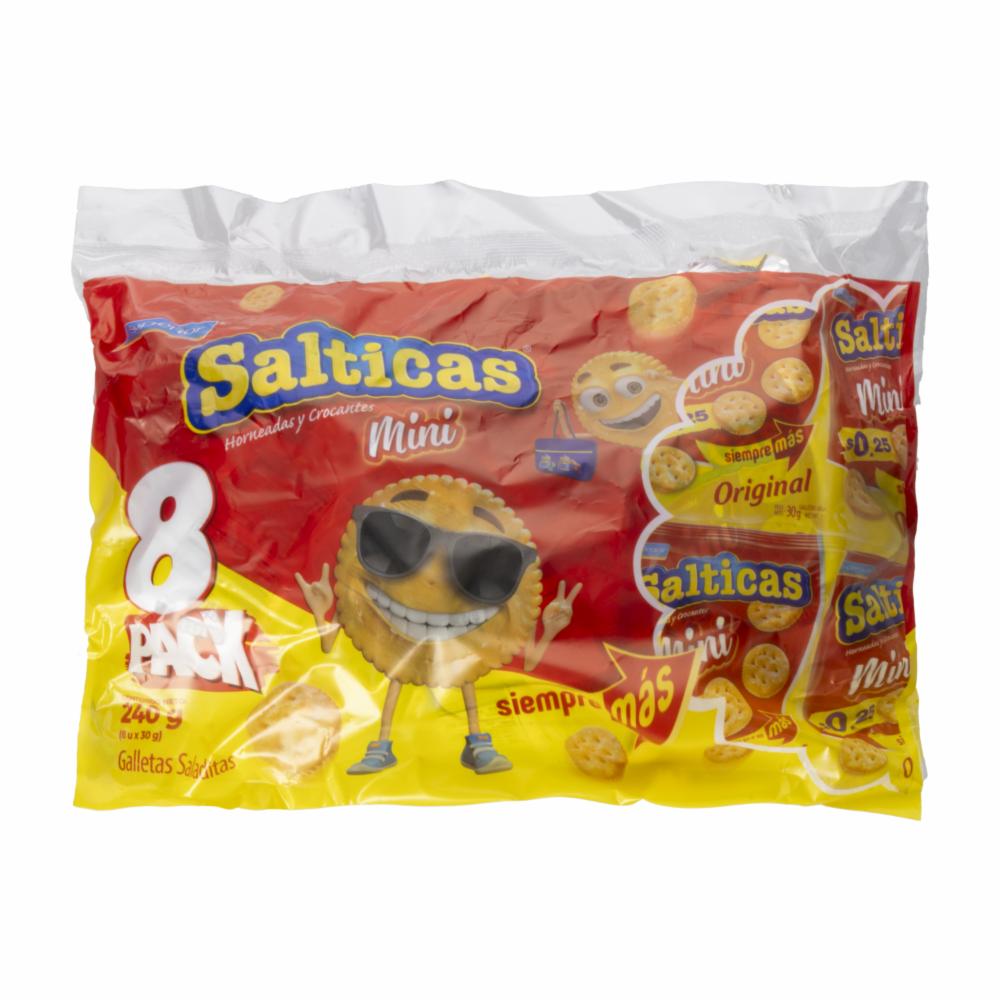 Galletas De Sal Mini Horneadas Y Crocantes SALTICAS 8X30 G - Supermaxi
