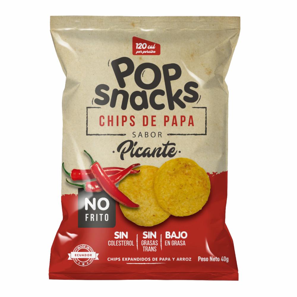 Chips No Fritos Papa Sabor Picante POP SNACKS 40 G - Supermaxi