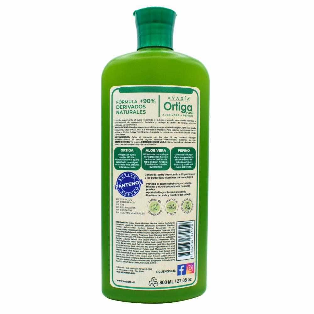Shampoo Para Cabello Ortiga Plus Anticaída Hidratante Aloe Vera Y ...