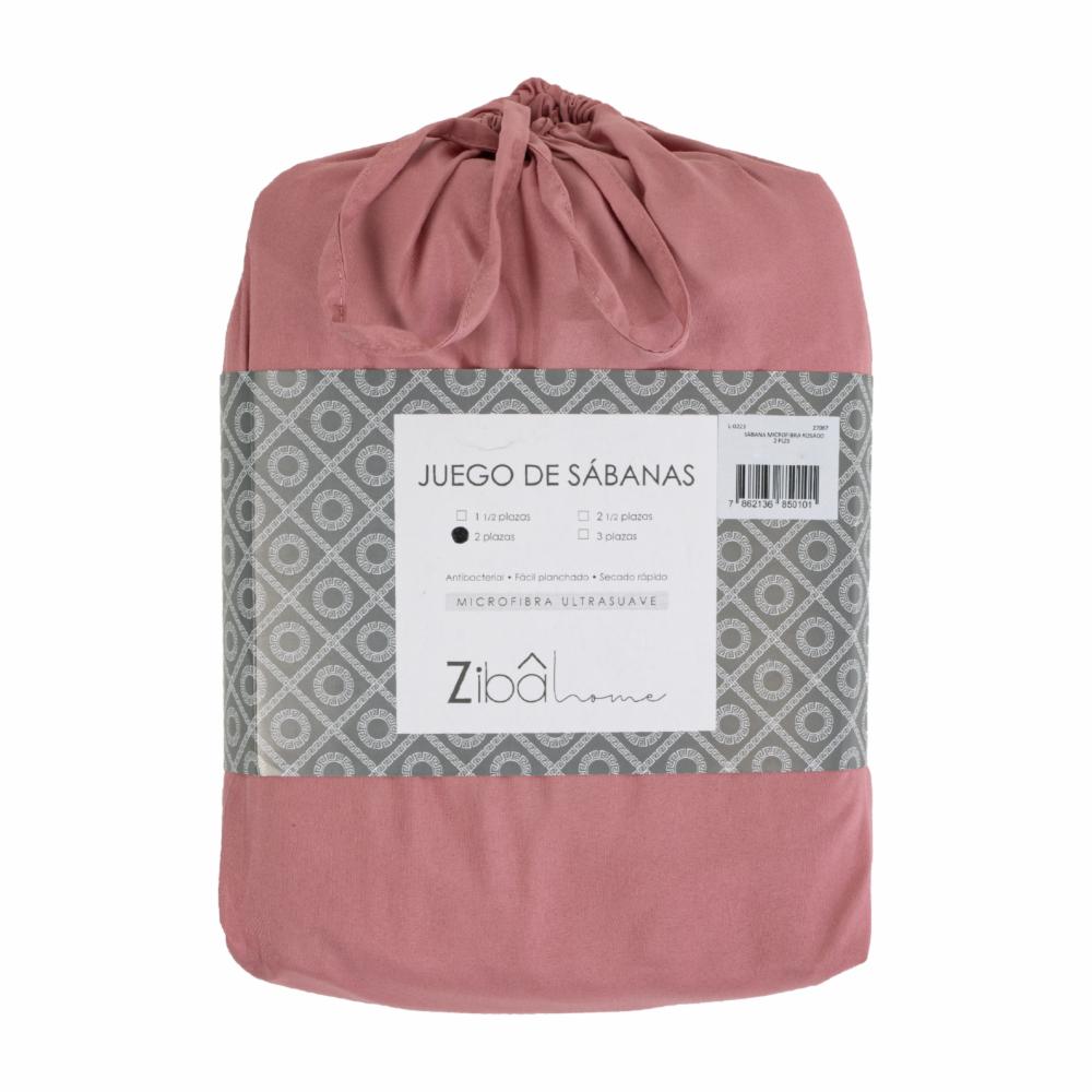 Juego De Sábanas De Microfibra Rosado ZIBA HOME 2 Plazas - Supermaxi