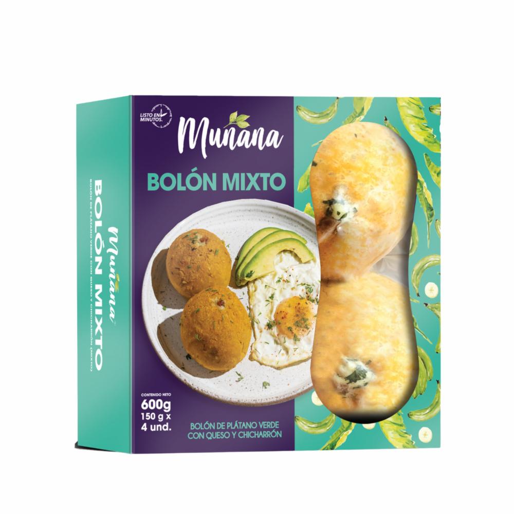 Bolón De Plátano Verde Mixto Con Queso Y Chicharrón MUNANA 4 Uds X 150 ...