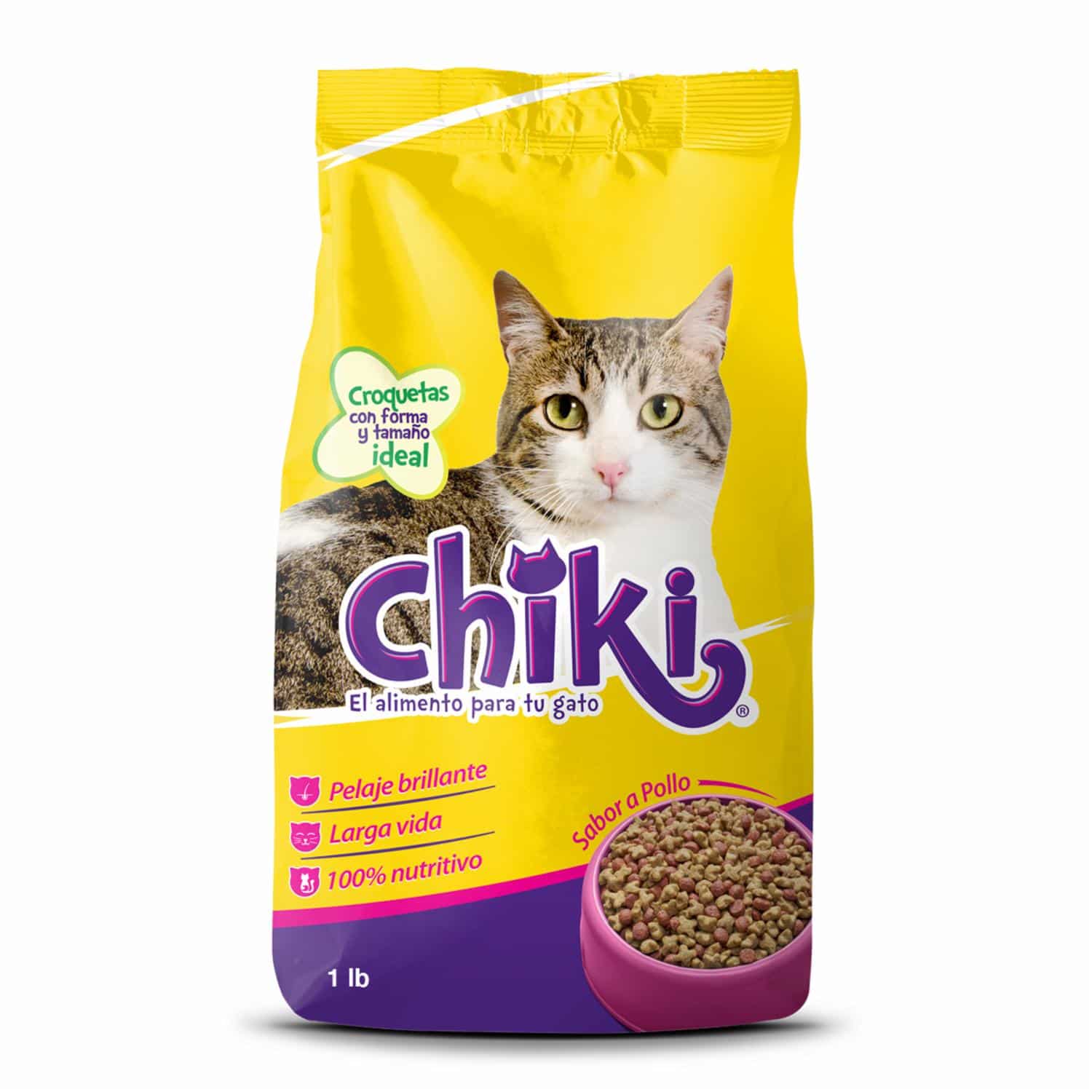Alimento Para Gatos Sabor A Pollo CHIKI 1 Lb - Supermaxi