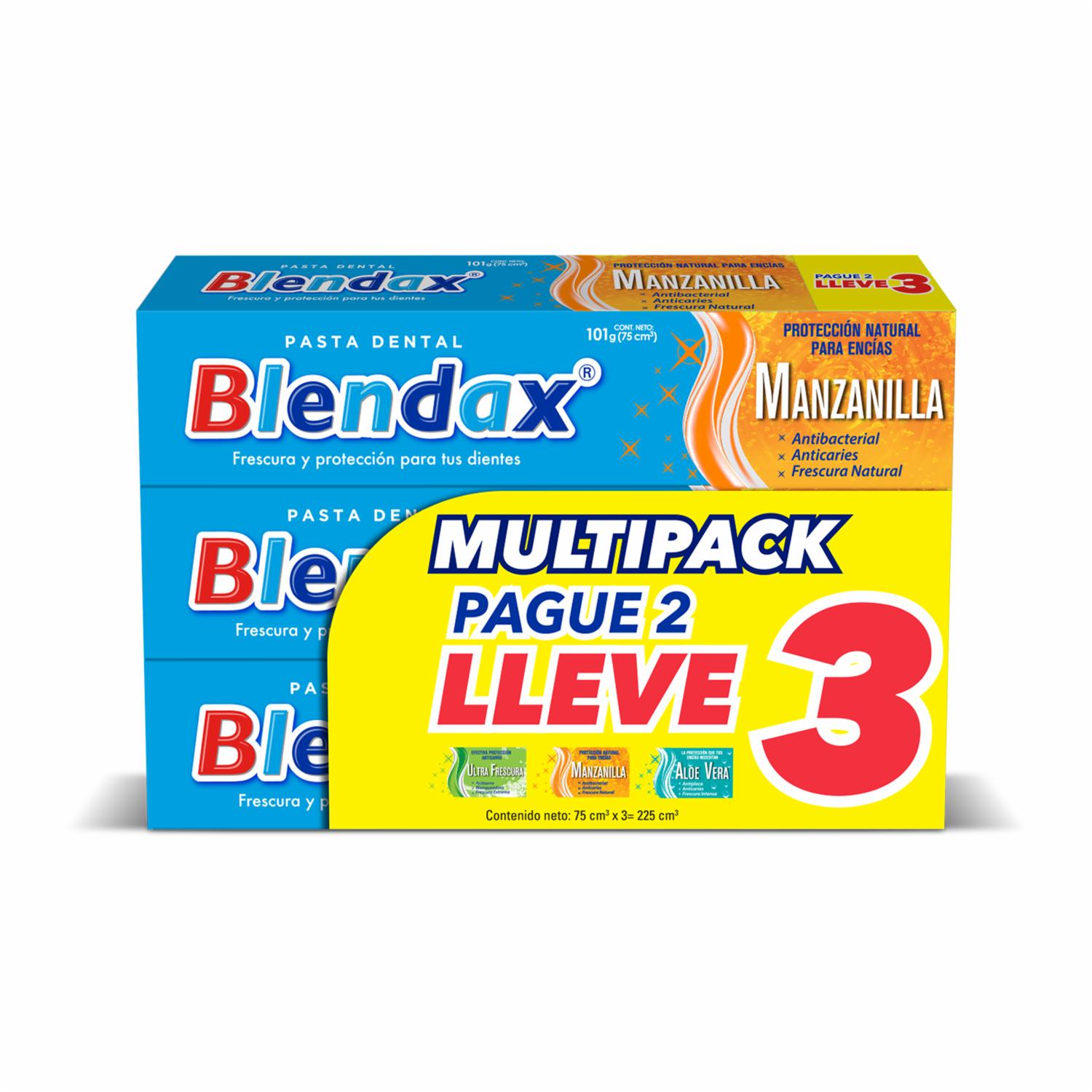 Crema Dental Manzanilla + Ultra Frescura + Aloe Vera BLENDAX Pack 2x3 ...
