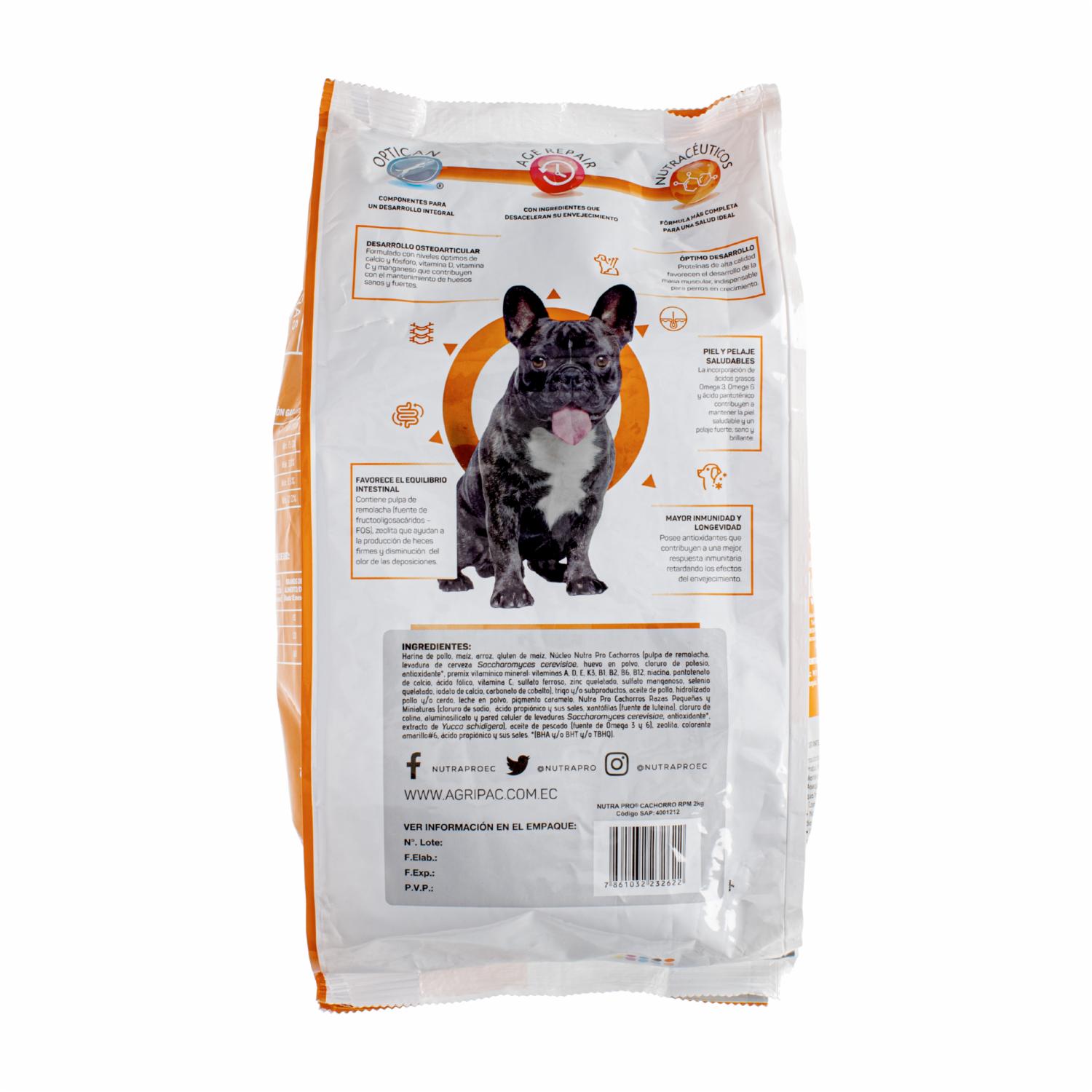 Alimento Para Perros Cachorros Raza Pequeña Y Mediana NUTRAPRO 2 Kg ...