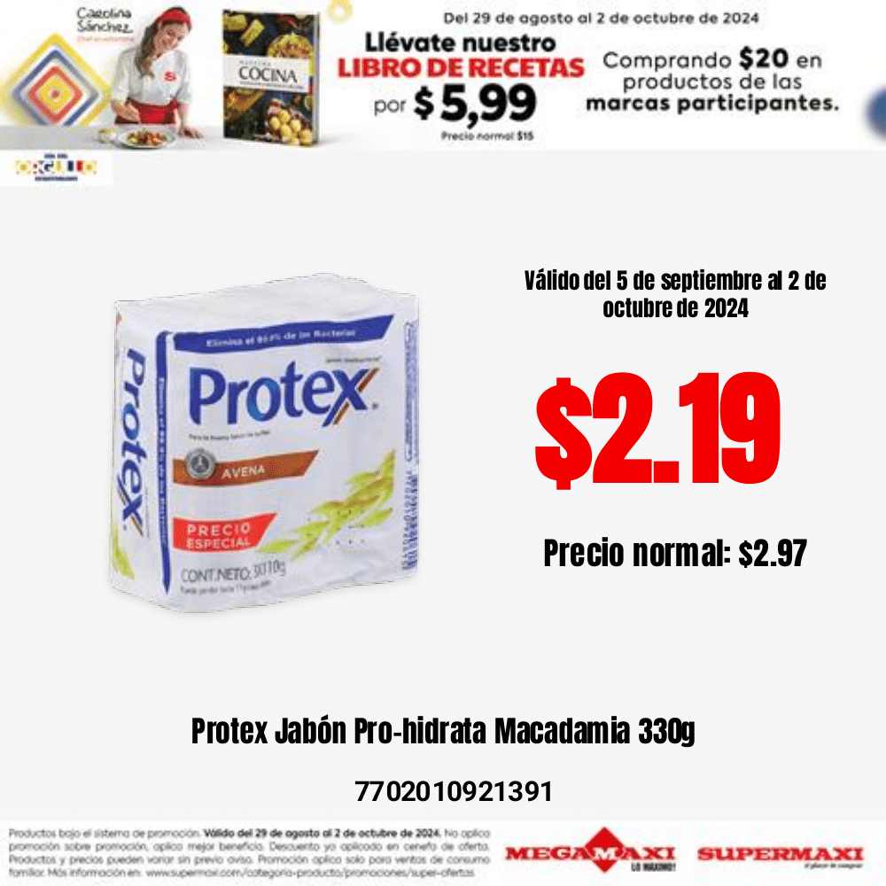 Jabón En Barra Protección Hidratante Macadamia PROTEX 3 X 110 G - Supermaxi