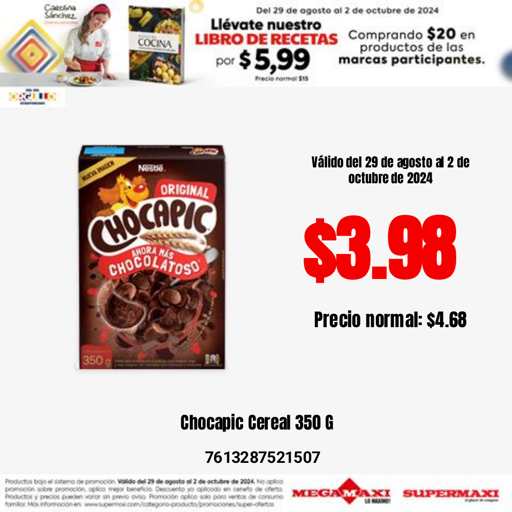 Cereal En Hojuelas De Chocolate CHOCAPIC 350 G - Supermaxi