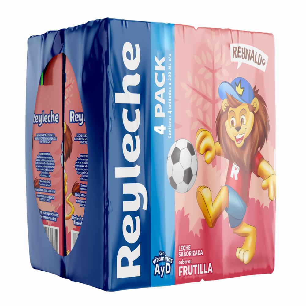 Leche Saborizada De Frutilla REY LECHE 4 X 200 Ml - Supermaxi