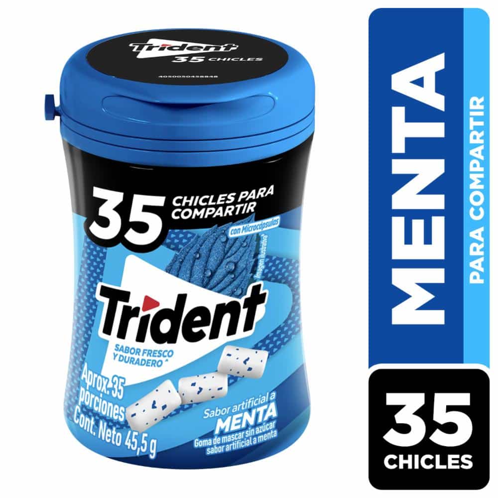 Chicles Sabor A Menta Sin Azúcar TRIDENT 45.50 G - Supermaxi