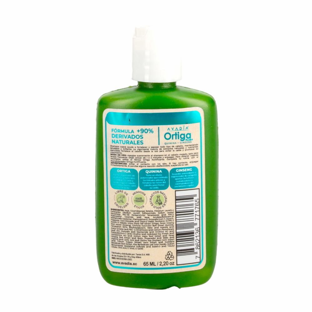 Shampoo De Cabello Ortiga Plus Fortificante AVADÍA 65 Ml - Supermaxi