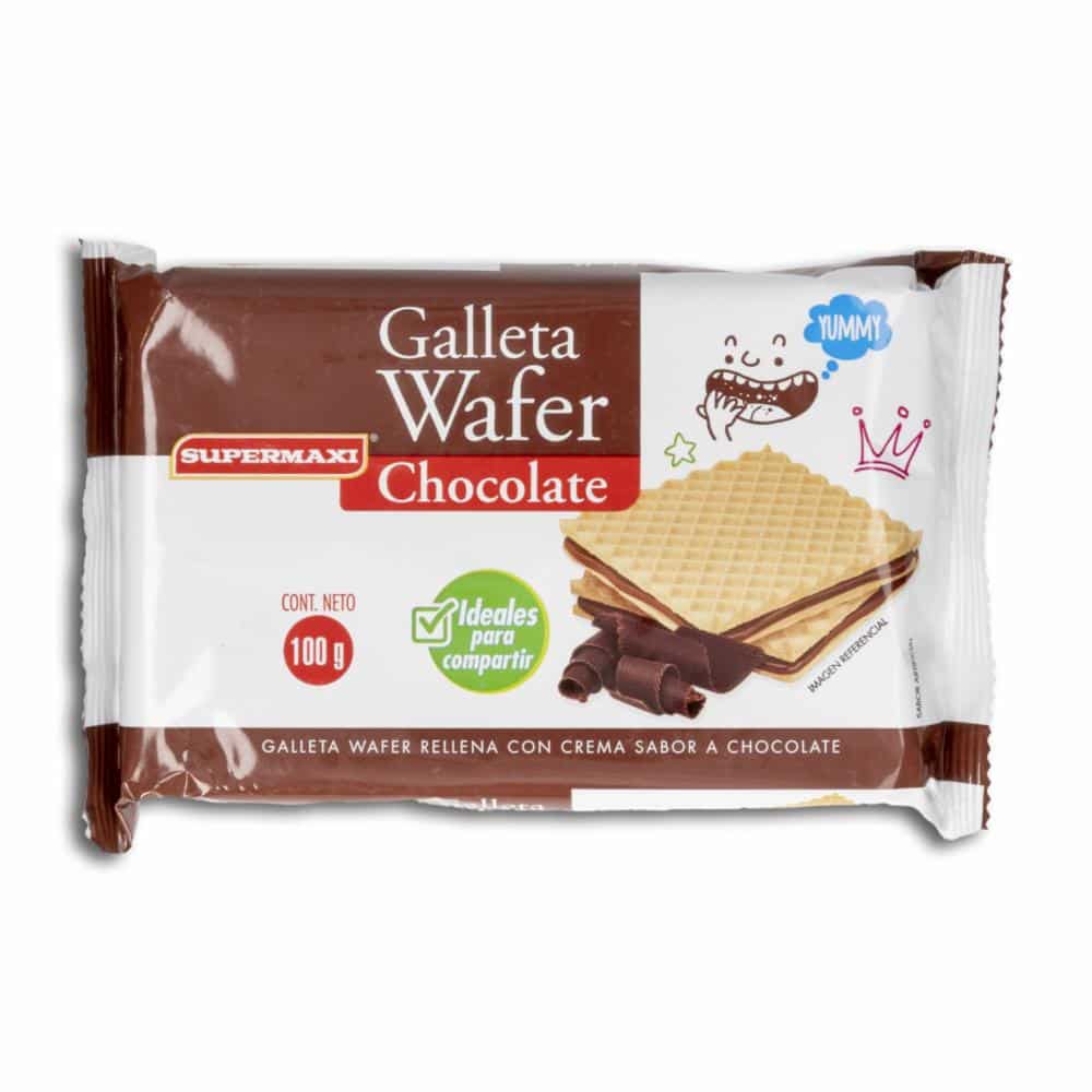 Galletas Waffer Rellenas Con Crema Sabor A Chocolate SUPERMAXI 100 G ...