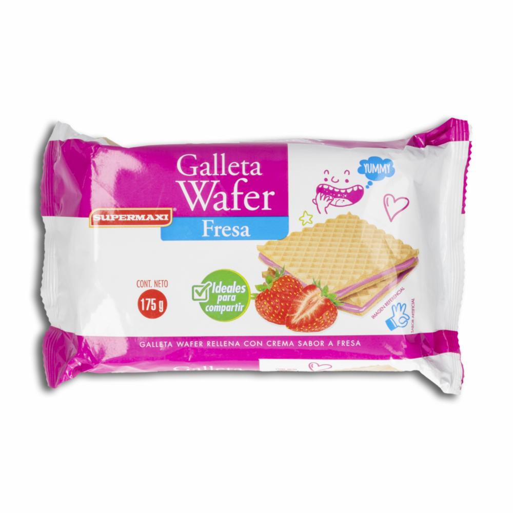 Galletas Waffer Rellenas Con Crema Sabor A Fresa SUPERMAXI 175 G ...