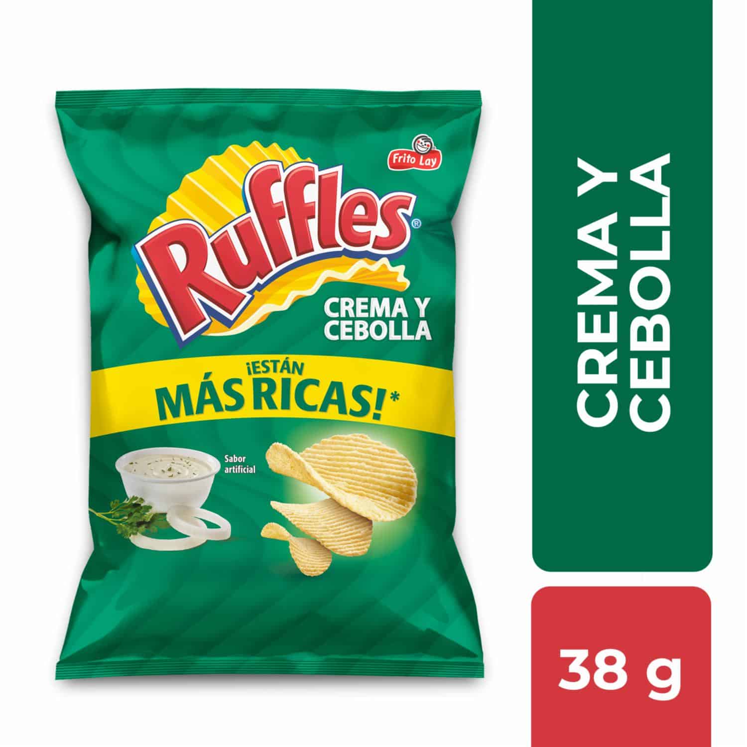 Papas Fritas Sabor A Crema Y Cebolla RUFFLES 38 G - Supermaxi