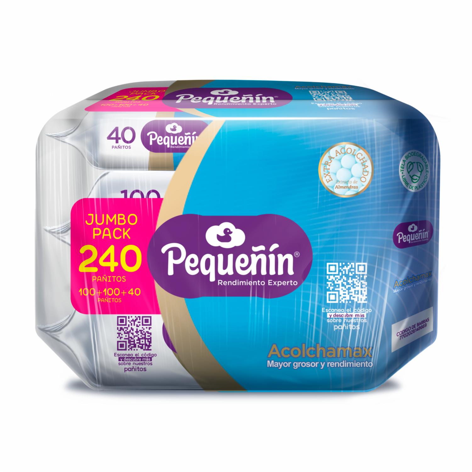 Pañitos Húmedos Jumbo Acolchamax PEQUEÑÍN X 240 Uds - Supermaxi