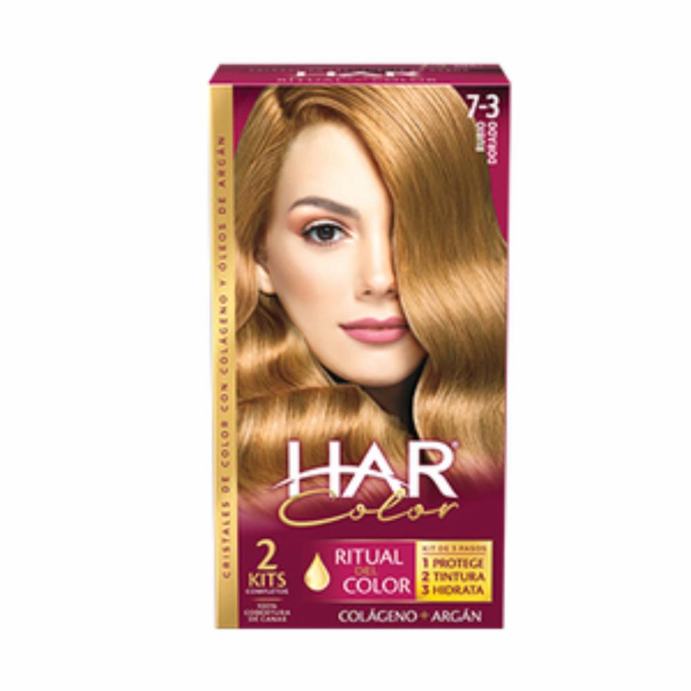 Tinte De Cabello Color Rubio Dorado Mediano 7-3 HAR 100 G - Supermaxi