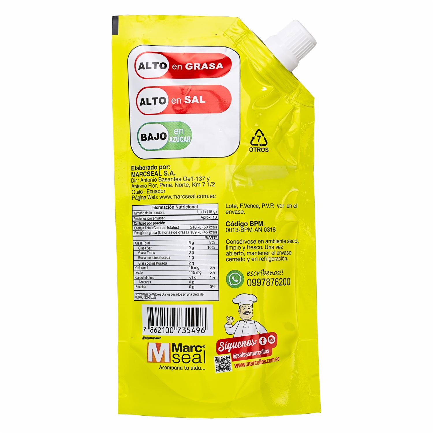 Mayonesa Salsa Amarilla MARCELLO'S 200 g - Supermaxi