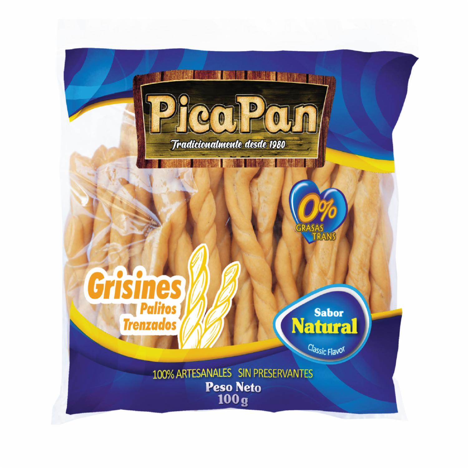 Grisines Palitos Trenzados Sabor Natural Artesanales 0% Grasas Trans ...