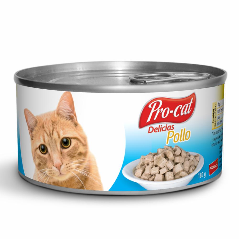 Alimento Húmedo Para Gatos Sabor A Pollo PRO-CAT DELICIAS 180 G - Supermaxi
