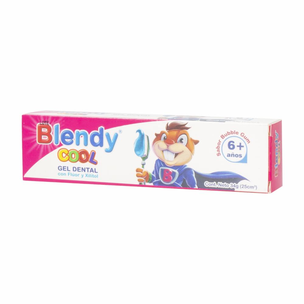 Crema Dental Infantil Cool Bubble Gum 6 Años BLENDY 34 G - Supermaxi